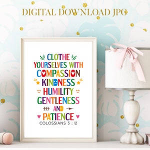 Bible Verse Poster Printable - Clothe Yourself With Compassion ...