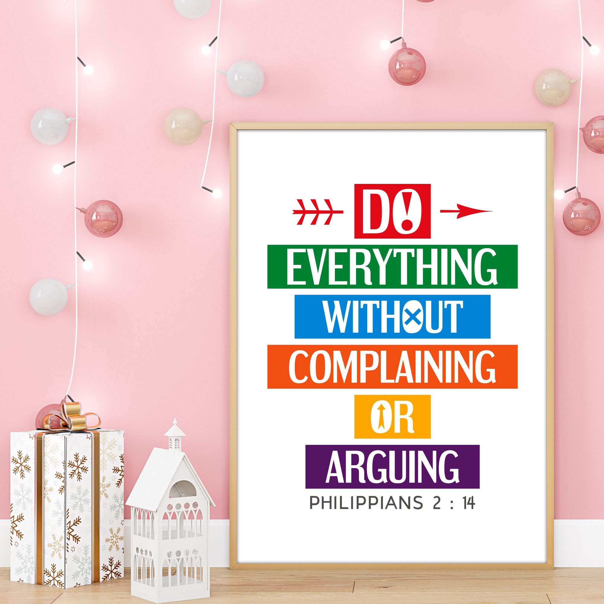 Bible Verse Wall Art Do Everything Without Complaining or | Etsy