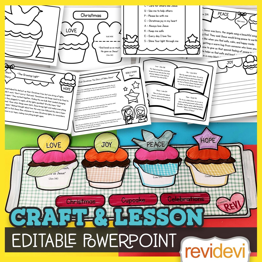 Christmas Cupcake Craft. Printable Kit for Christian Homeschool and ...