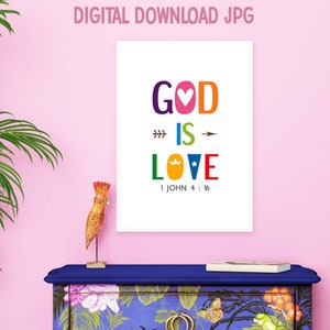 Printable Kids Wall Art Bundle. Bible Verses Posters, Set of 4. 1 John ...