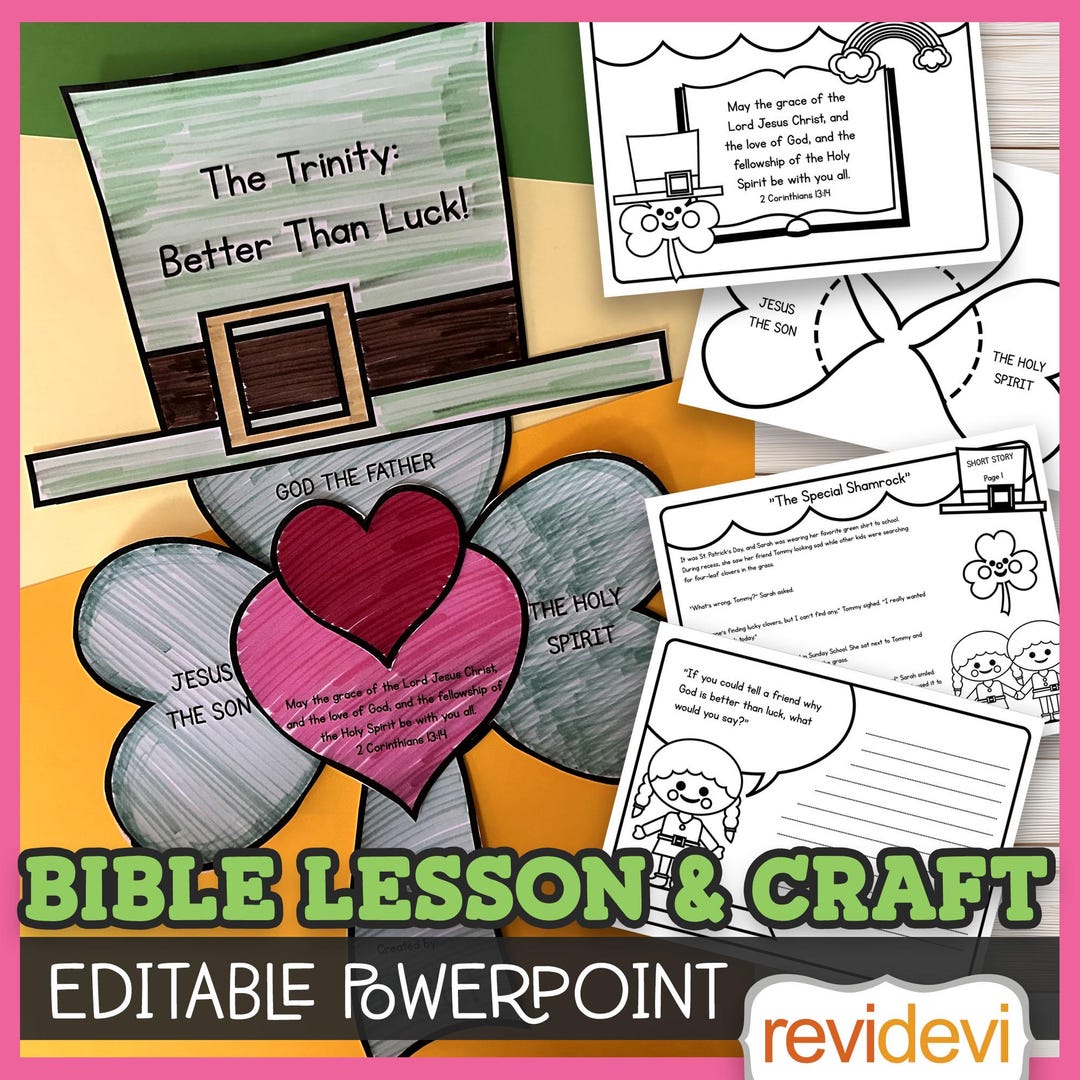 Printable St Patrick's Day Craft. Christian Trinity Shamrock. March ...