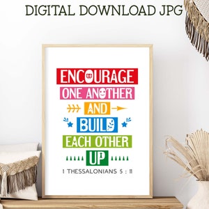 Bible Verse Wall Art. Encourage One Another and Build Each Other Up ...