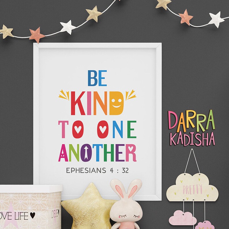 Bible Verse Wall Art. Be Kind to One Another. Ephesians 4:32. - Etsy