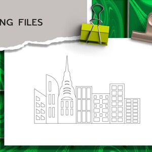 City Buildings Clip Art. Superhero Modern Skyline for Backdrop ...