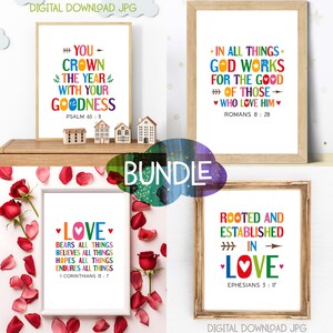 Bible Quotes Bundle. Printable Wall Art for Children Bedroom and Sunday ...