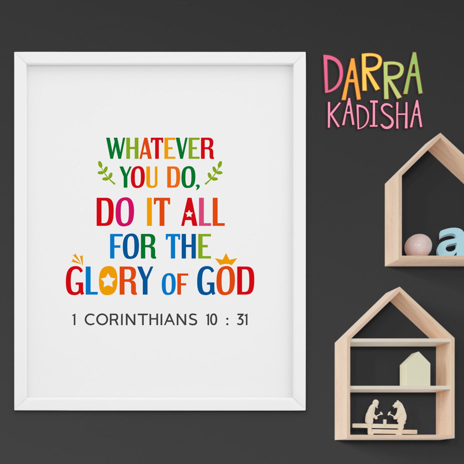 Bible quote poster printable. Whatever you do do it all for | Etsy