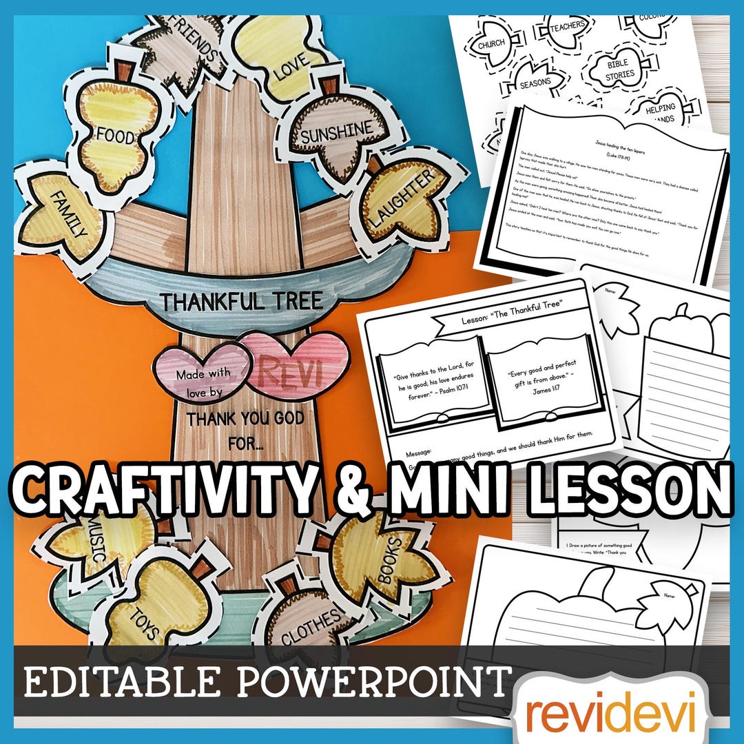 Thankful Tree. Printable Christian Thanksgiving Bible Lessons and ...