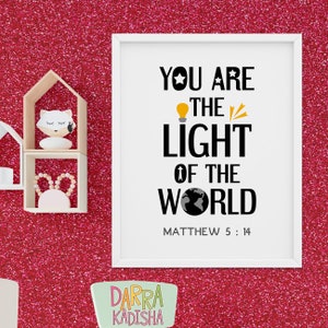 Minimalist Bible Verse Poster. You Are the Light of the World. Matthew ...