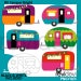 Happy Camper Clipart, RV Camping Caravan Clip Art, Retro Caravan ...