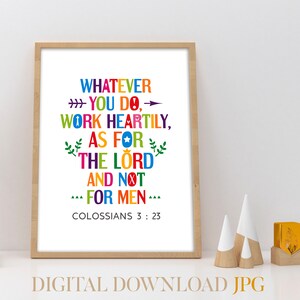 Bible Verses Posters Bundle. Set of 4. Colossians 3 23, Proverbs 31 10 ...