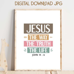 Bible Quote Poster. Jesus, the Way the Truth the Life, John 14:6 ...