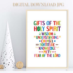 Gifts of the Holy Spirit. Printable Scripture Wall Art. Catholic and ...