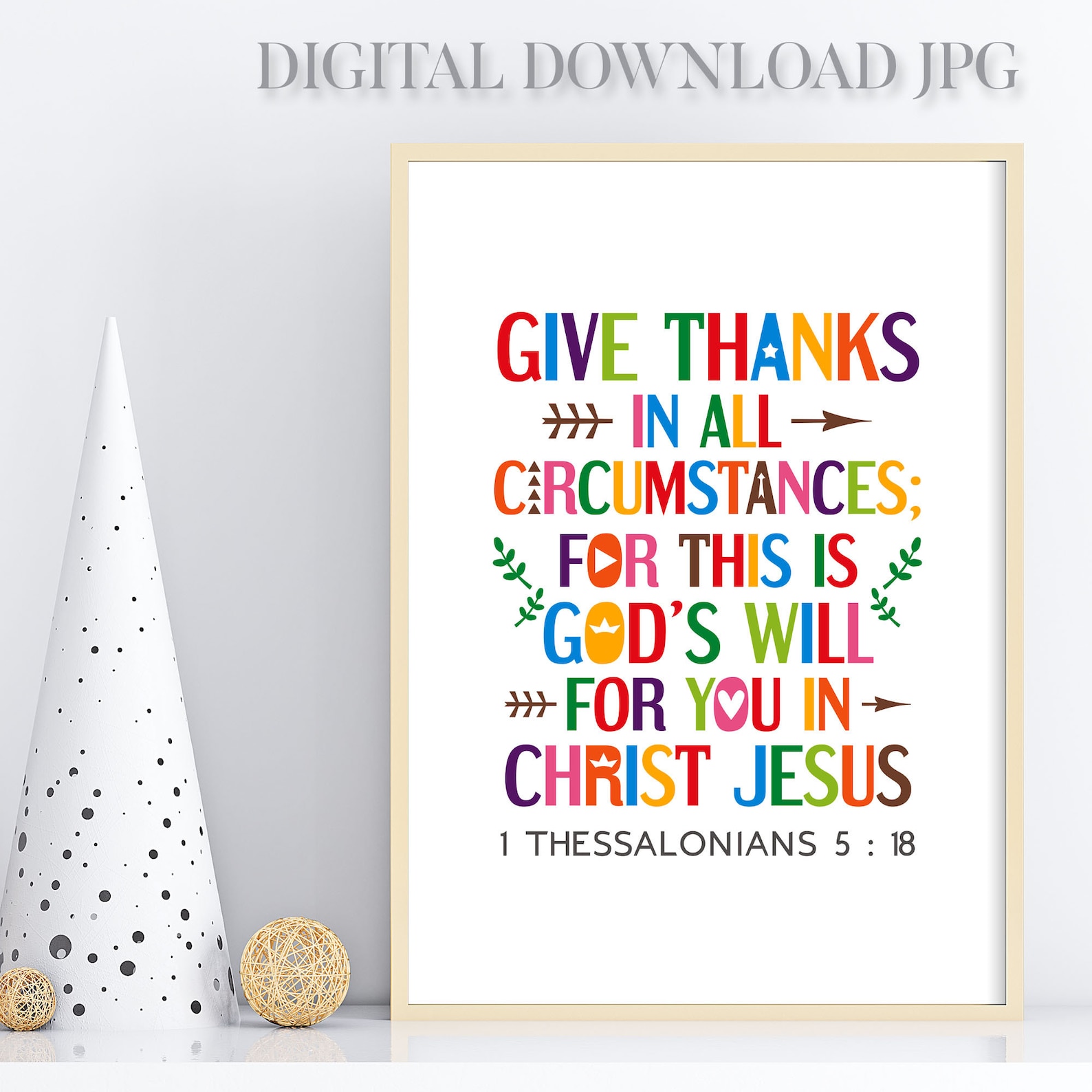 Printable Bible Verse Wall Art. Give Thanks in All | Etsy