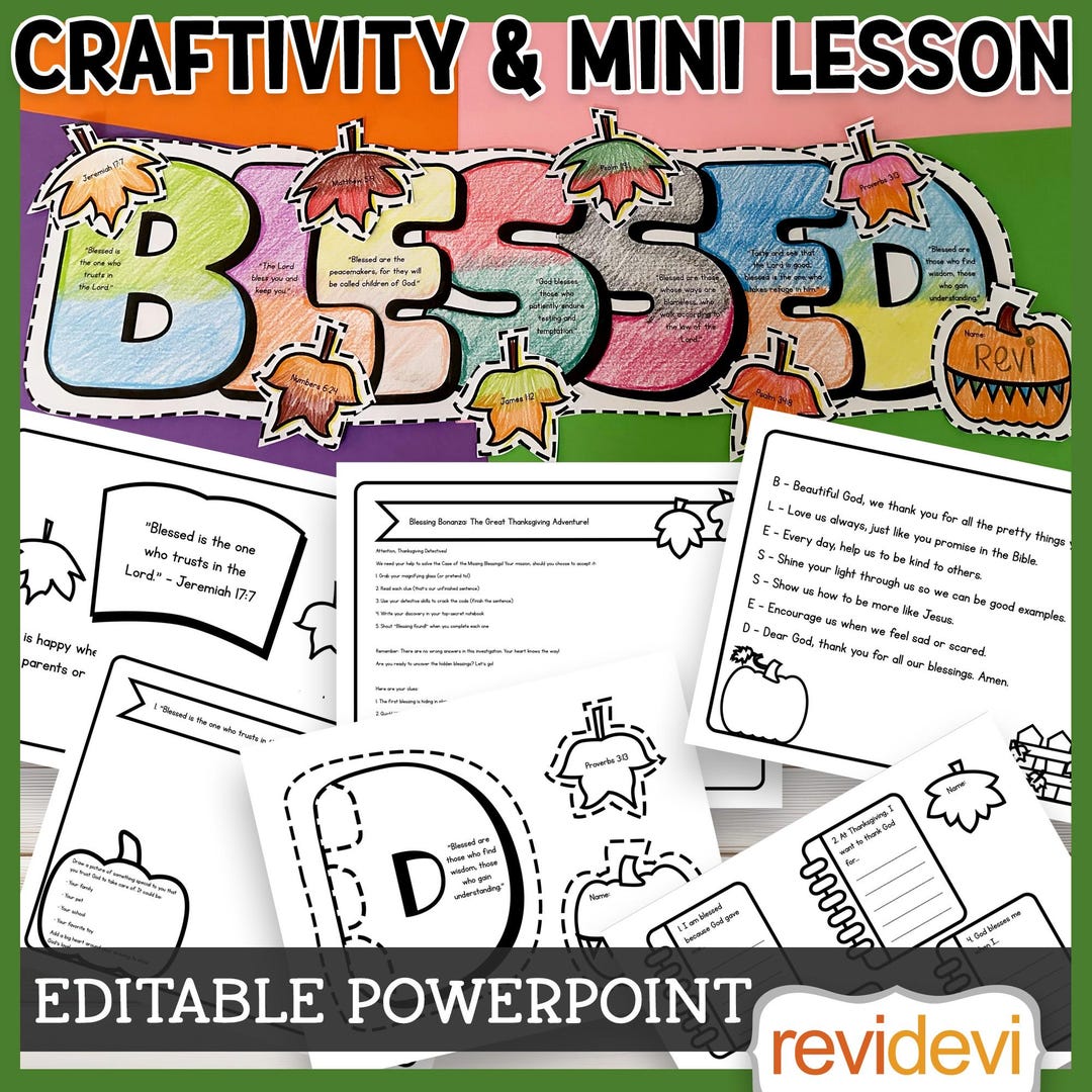 Autumn Thanksgiving Blessed Craft. Printable Fall Season Sunday School ...