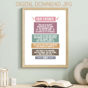 The Lord's Prayer Poster. Our Father Who Art in Heaven. Bible Verse ...