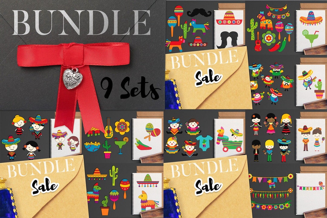 Mexico Clipart Bundle. Cinco De Mayo Digital Images. Pinata, Sombrero ...
