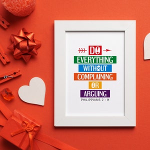 Bible Verse Wall Art. Do Everything Without Complaining or Arguing ...