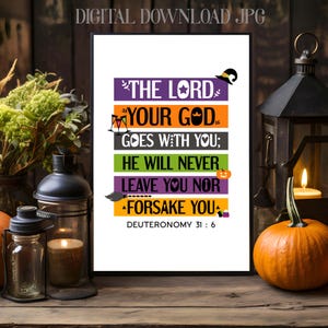 Halloween Poster. Printable Wall Art. Bible Verse for Christian Class ...