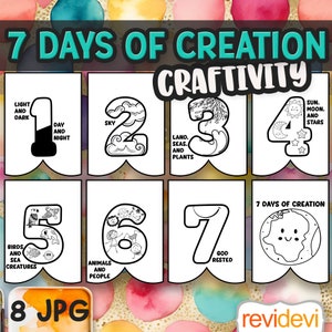 Printable 7 Days of Creation Coloring Pages, Art Activity for Christian ...