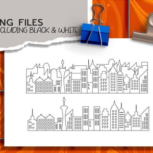 Superhero City Background, Skyline Clipart Bundle. Modern Skyscraper ...