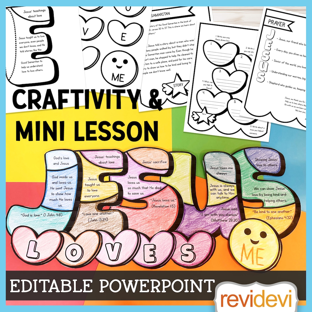 Printable Jesus Loves Me Craft With Editable Templates. Christian ...