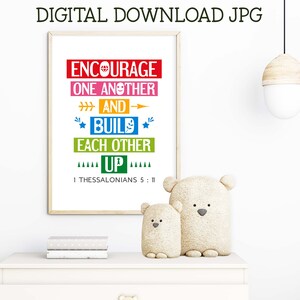 Bible Verse Wall Art. Encourage One Another and Build Each Other Up ...