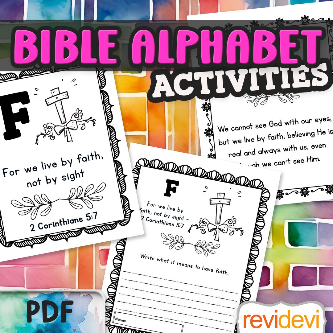 Printable ABC Bible Verse Lessons for Kids. Coloring and Writing Prompts. Christian Church ...