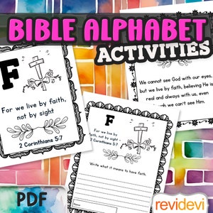 Printable ABC Bible Verse Lessons for Kids. Coloring and Writing ...