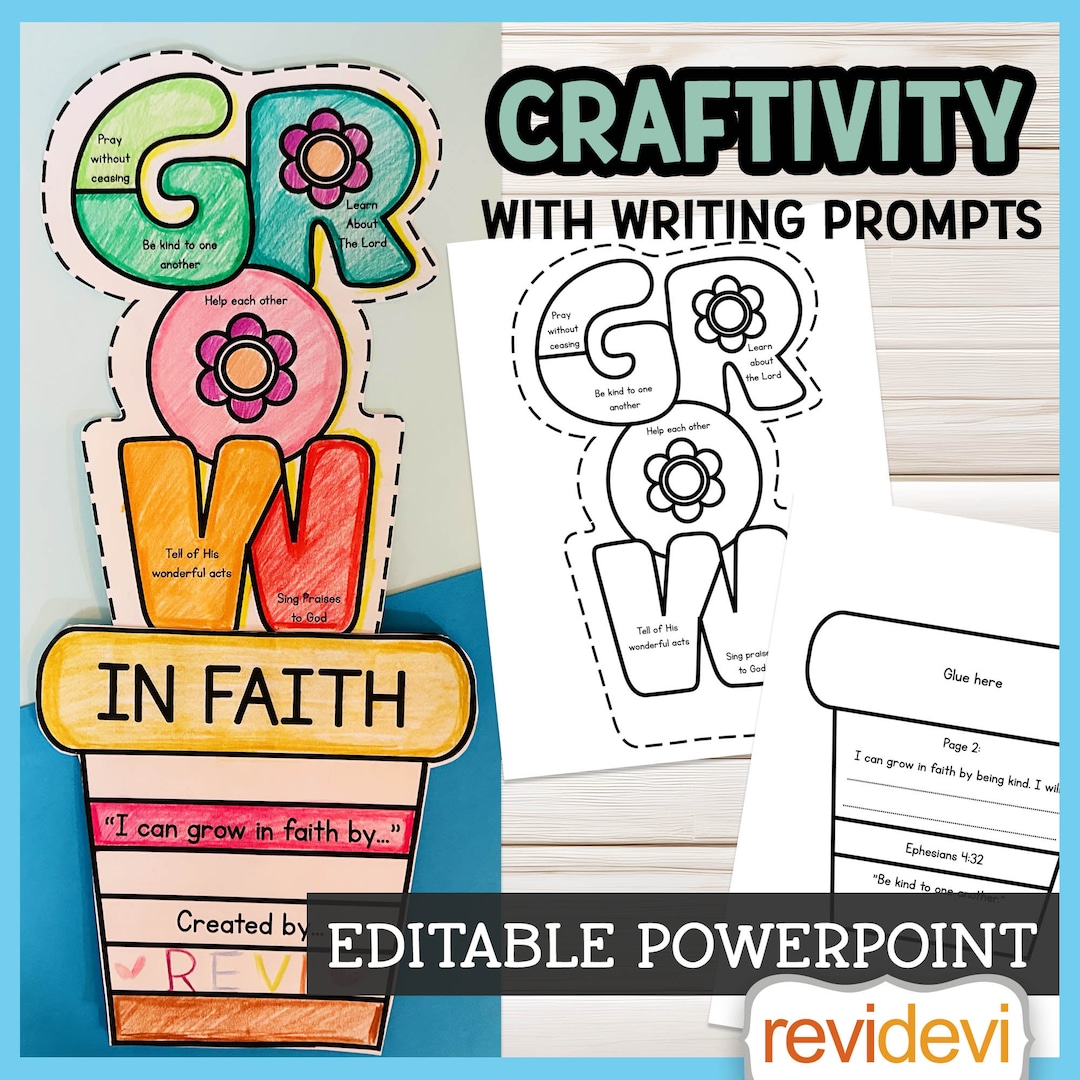 Grow in Faith Craft. Printable Christian Bible Lessons for Kids ...
