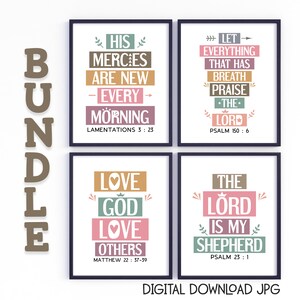 Boho Bible Verses Bundle. Set of 16. Printable Inspirational Christian ...