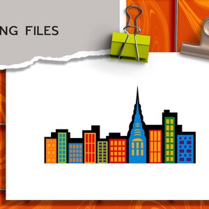 Superhero City Background, Skyline Clipart Bundle. Modern Skyscraper ...