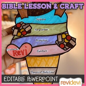Ice Cream Cone Craft Kit 2025. Summer Bible Lessons for Kids, Editable ...