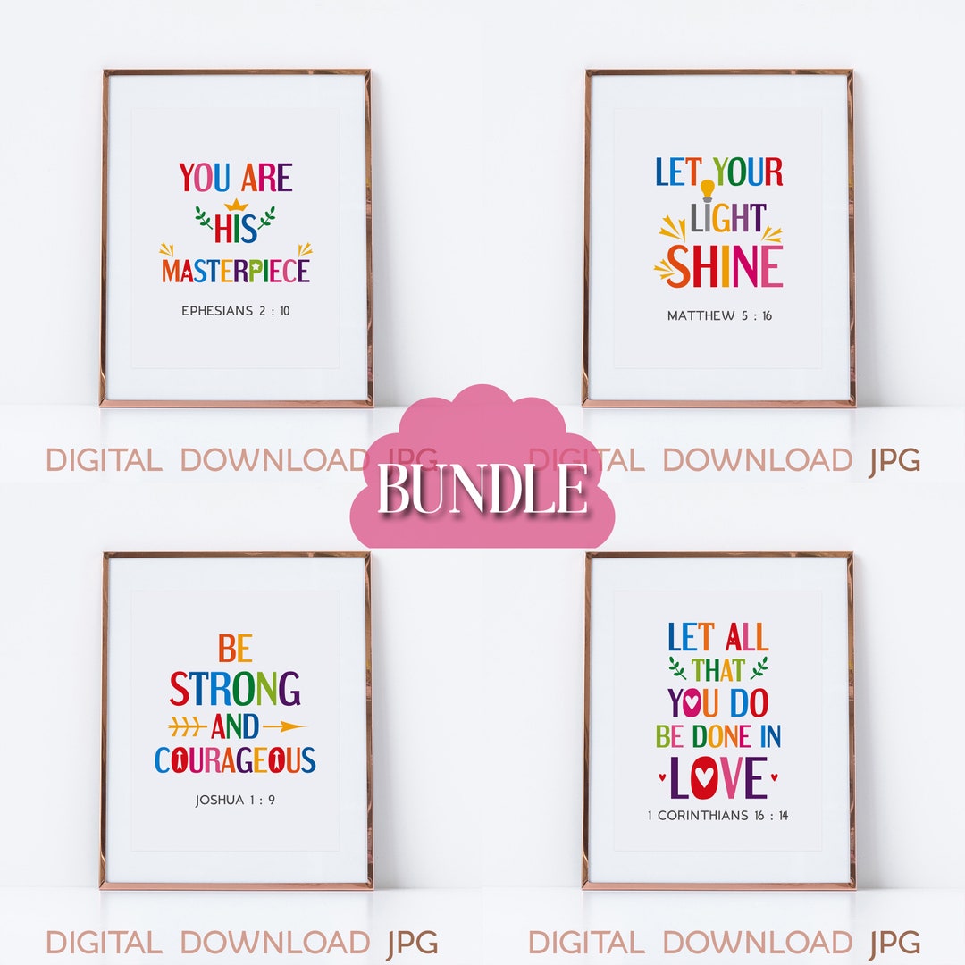 Bible Quotes Wall Art. Bundle Vol. 2. Printable Scripture Posters for ...
