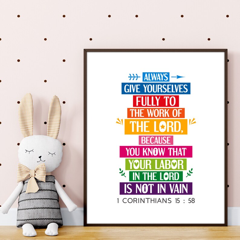Bible Verse Printable Wall Art for Kids Room Always Give - Etsy