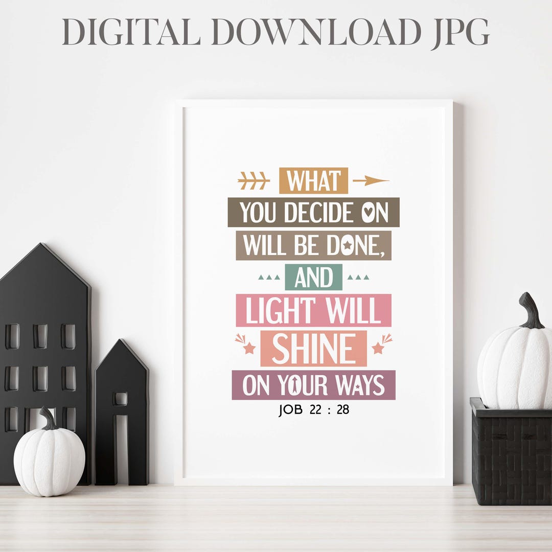 Boho Bible Verse Wall Art. Printable Poster for Church Sunday School ...