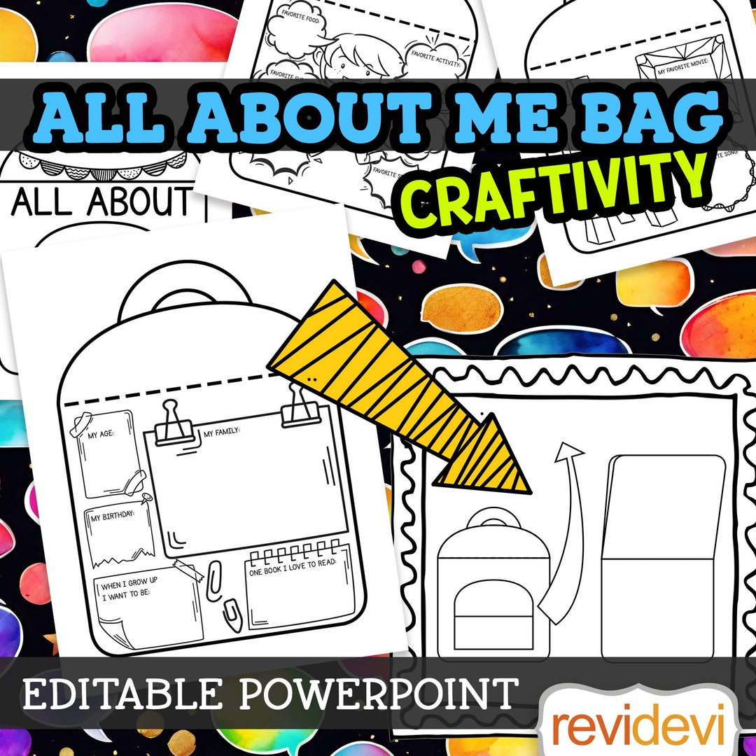 Printable Back to School Craft Activities. All About Me Bag With ...