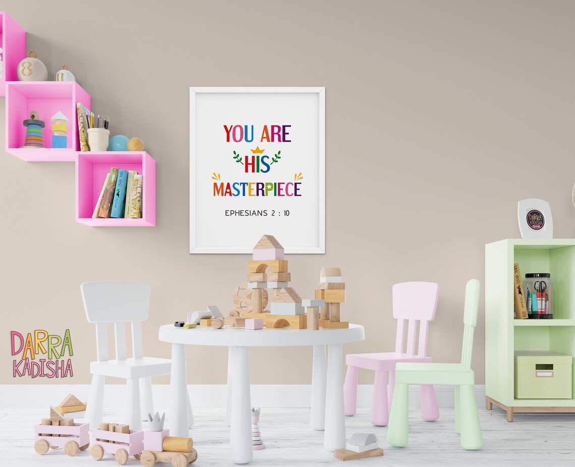 Bible Verse Poster Printable. You Are His Masterpiece. - Etsy