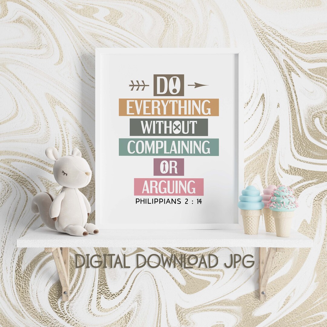 Printable Bible Verse Poster. Boho Colors. Do Everything - Etsy