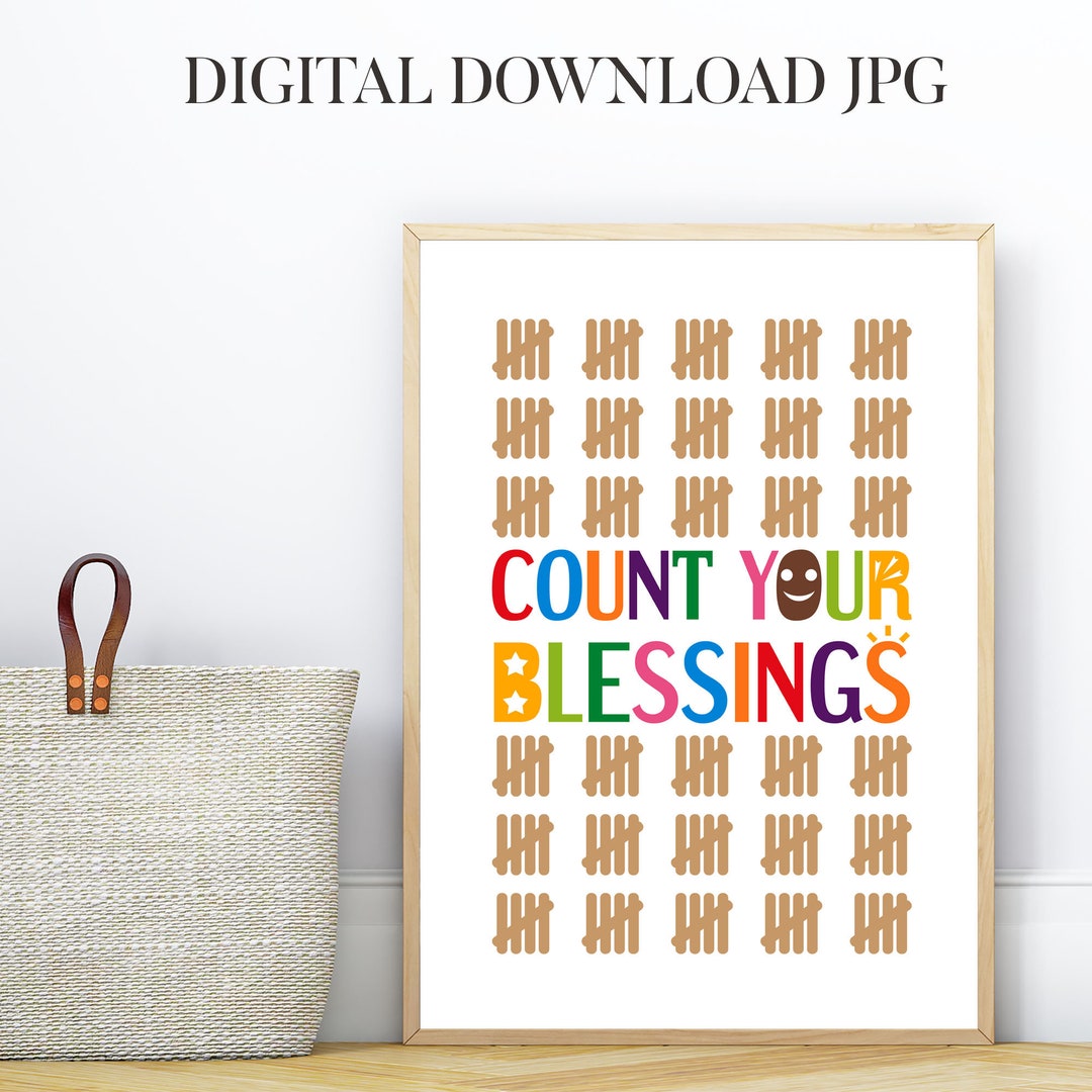 Thanksgiving Poster. Count Your Blessings. Bible Verse Wall Art ...