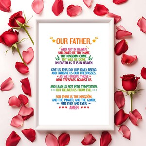 Our Father Who Art in Heaven Poster. the Lord's Prayer. Printable Bible ...