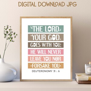 Bible Scripture Wall Art. the Lord Your God Goes With You, Deuteronomy ...