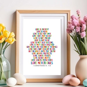 Bible Verse Wall Art. Love is Patient, Love is Kind, Love Does Not Envy ...