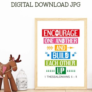 Bible Verse Wall Art. Encourage One Another and Build Each Other Up ...