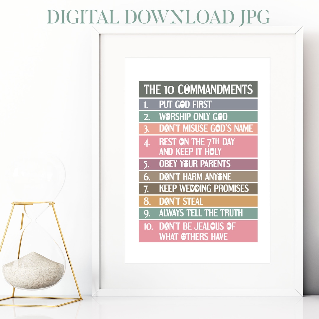 Bible Verse Wall Art. the 10 Commandments. Printable Poster - Etsy