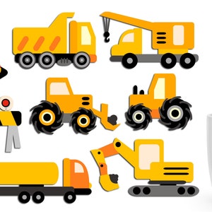 Transportation Clip Art Bundle. Cars, Construction Trucks, Boat, Planes ...