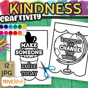 Printable Kindness Coloring Pages. 12 Cute Pennants for Back to School ...