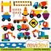 Transportation Clip Art Bundle. Cars, Construction Trucks, Boat, Planes ...