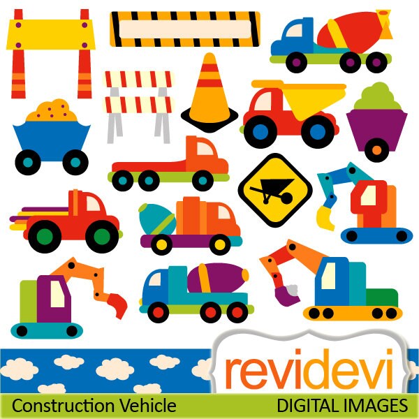 Transportation Clip Art Bundle. Cars Construction Trucks - Etsy Canada