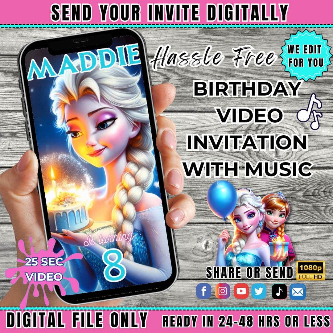 Frozen Birthday Invitation, Frozen Invitation, Elsa Birthday Invite ...