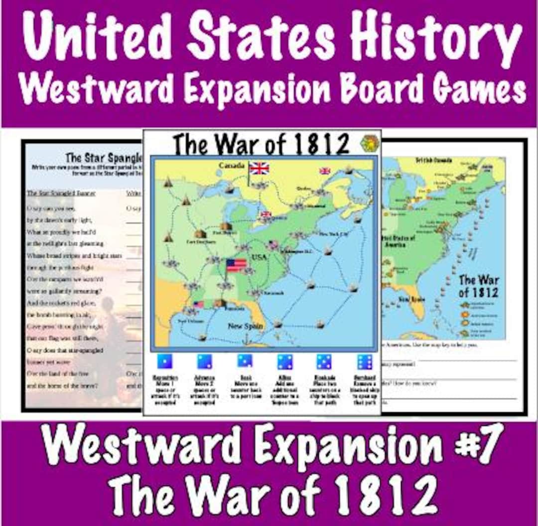 Westward Expansion Board Game #7 the War of 1812 (social Studies ...